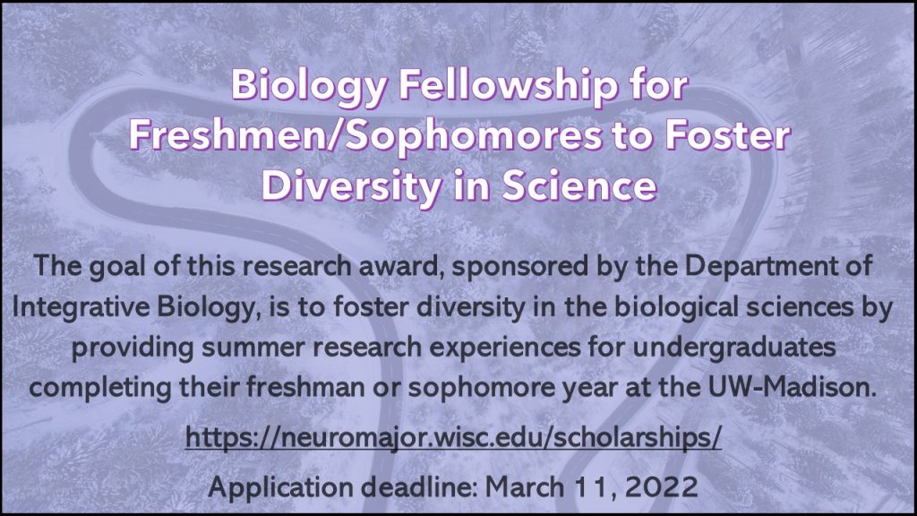 Biology Fellowship for Freshmen/Sophomores to Foster Diversity in ...