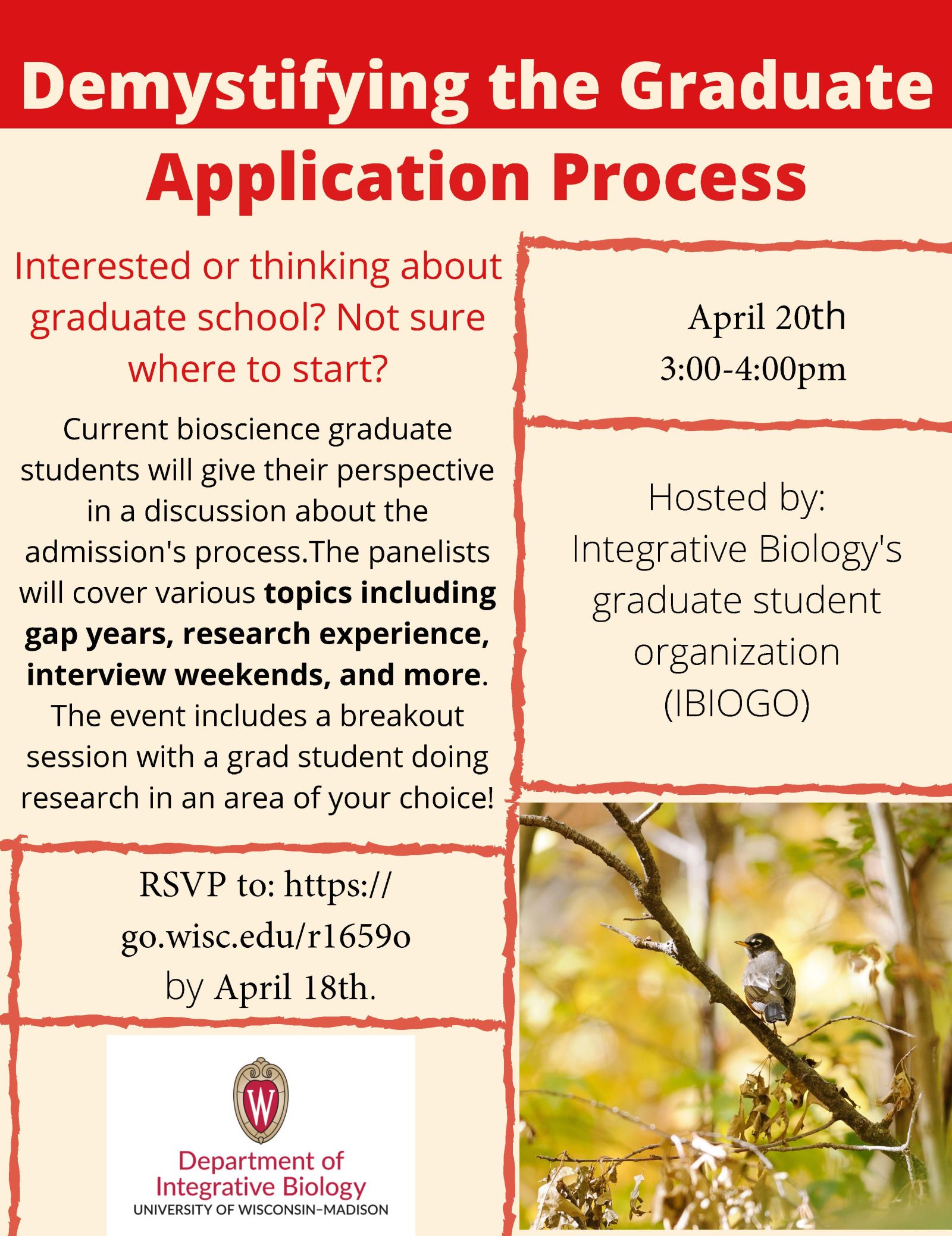 Demystifying the Graduate Application Process – April 20, 2022 – Biology Major