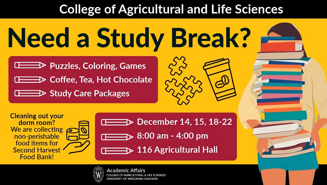 CALS Study Break – December 14-15, 18-22, 2023 – Biology Major